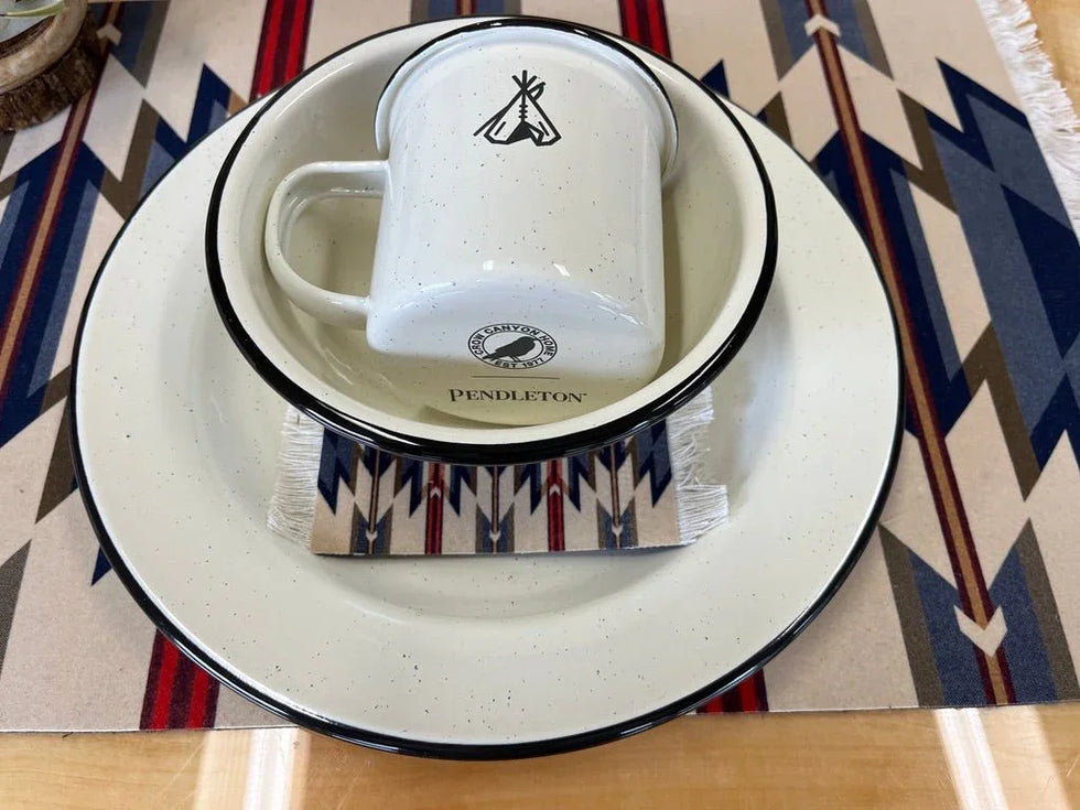 Tepee Camp Pendleton Enamelware Dishes | Your Western Decor