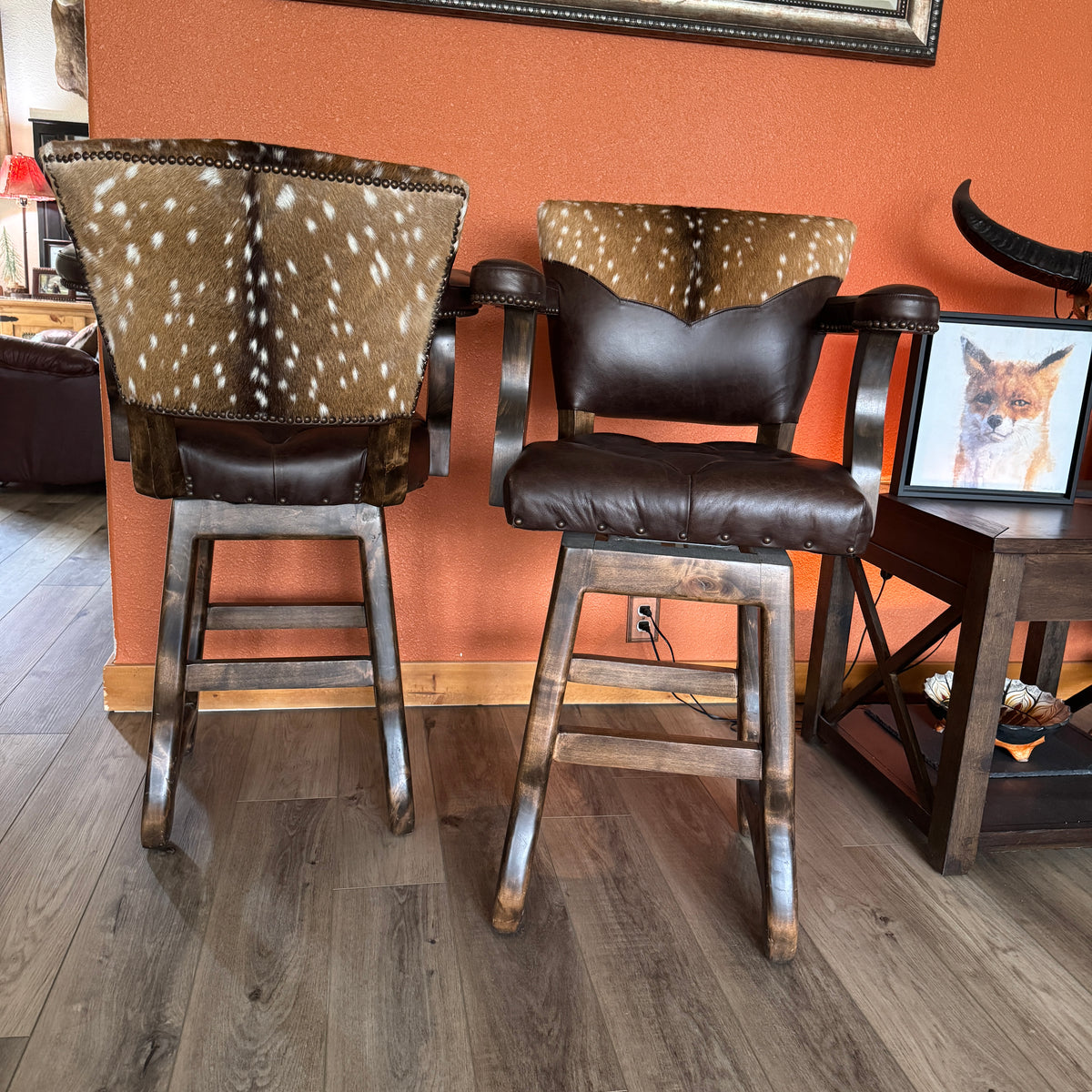 Axis Leather Swivel Bar Stool | Handmade Western Luxury Seating – Your ...