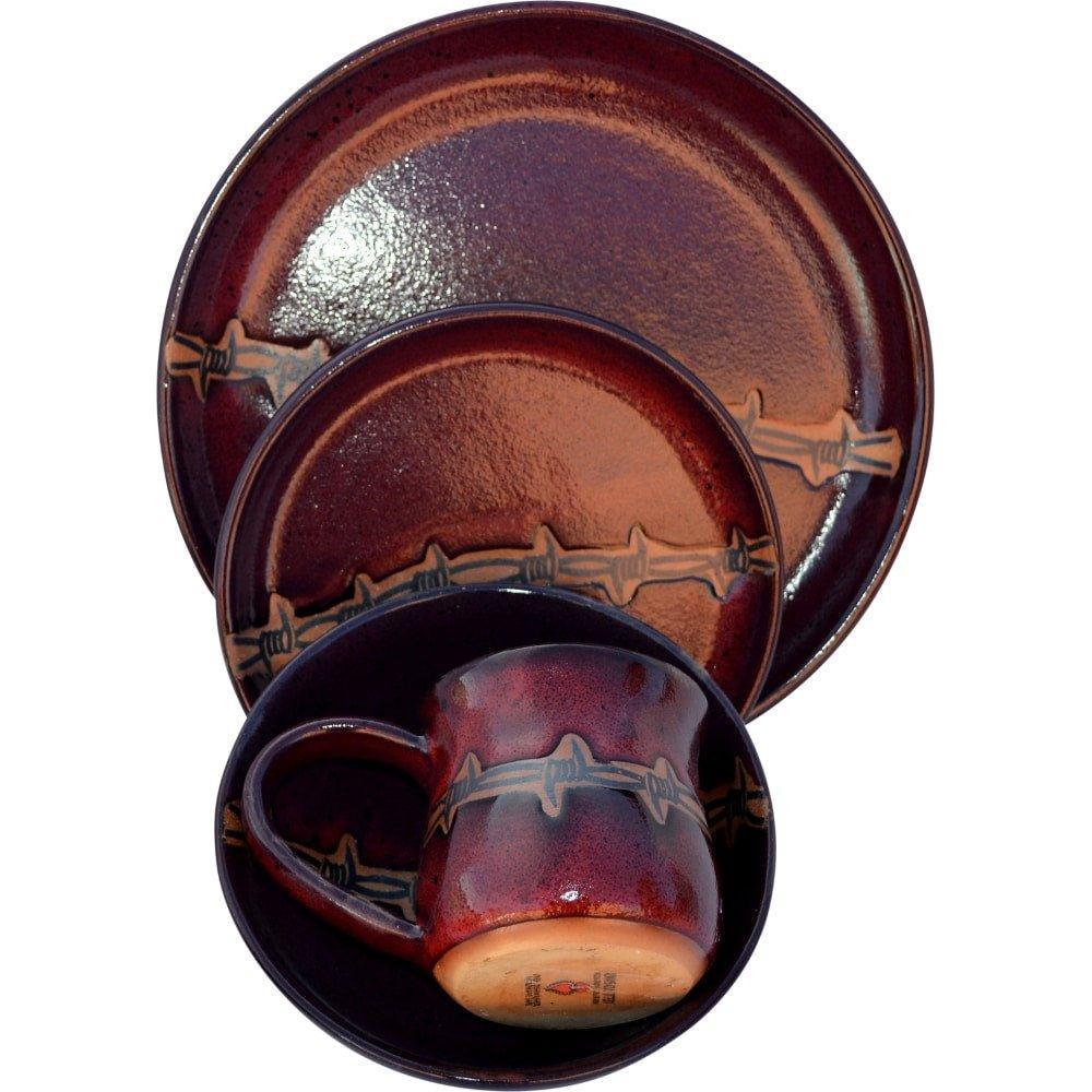 Barbed Wire Western Dinnerware in Red | Your Western Decor