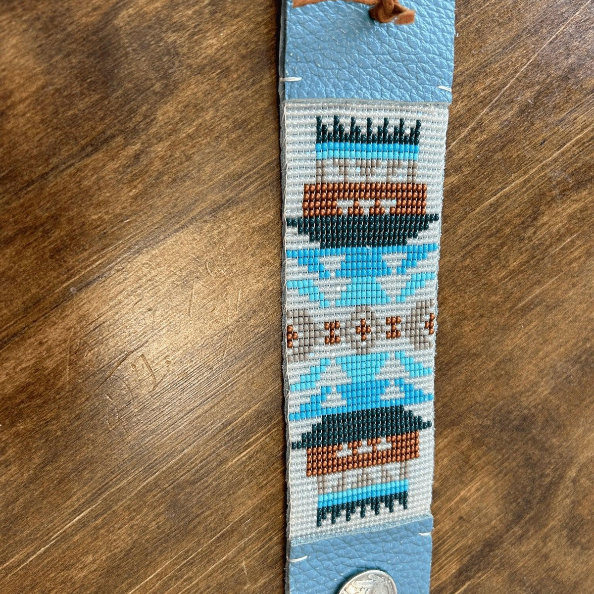 Blue Pendleton Blanket Beaded Bracelet | Your Western Decor