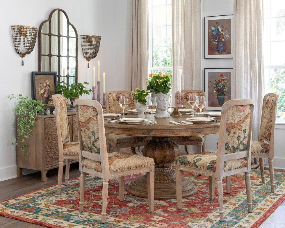 Rustic Extendable Pedestal Dining Table | Round Wood Table – Your ...