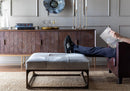 Grey Cowhide Square Ottoman | Cowhide | Your Western Decor