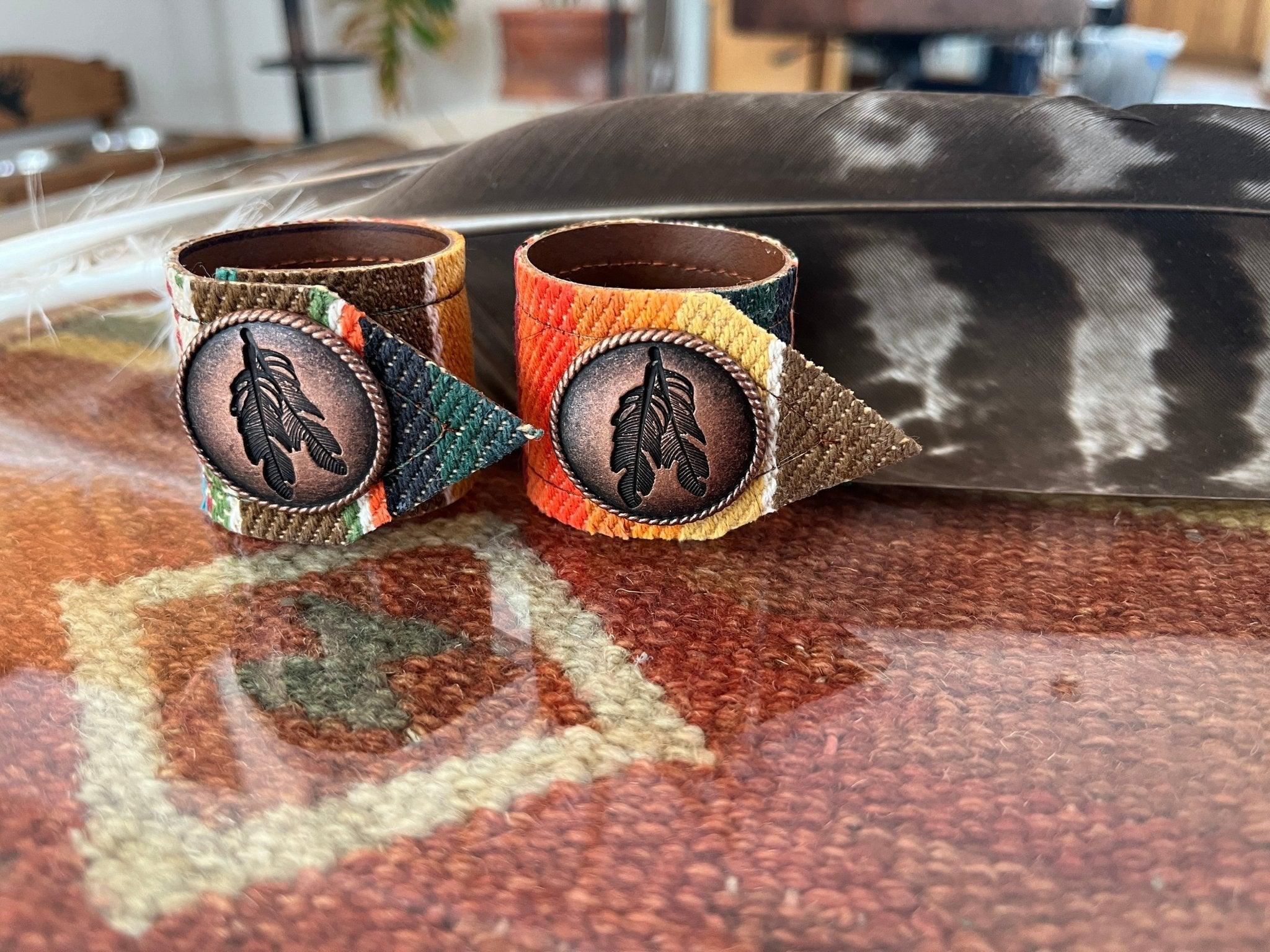 Feather Sunset Serape Napkin Rings | Your Western Decor