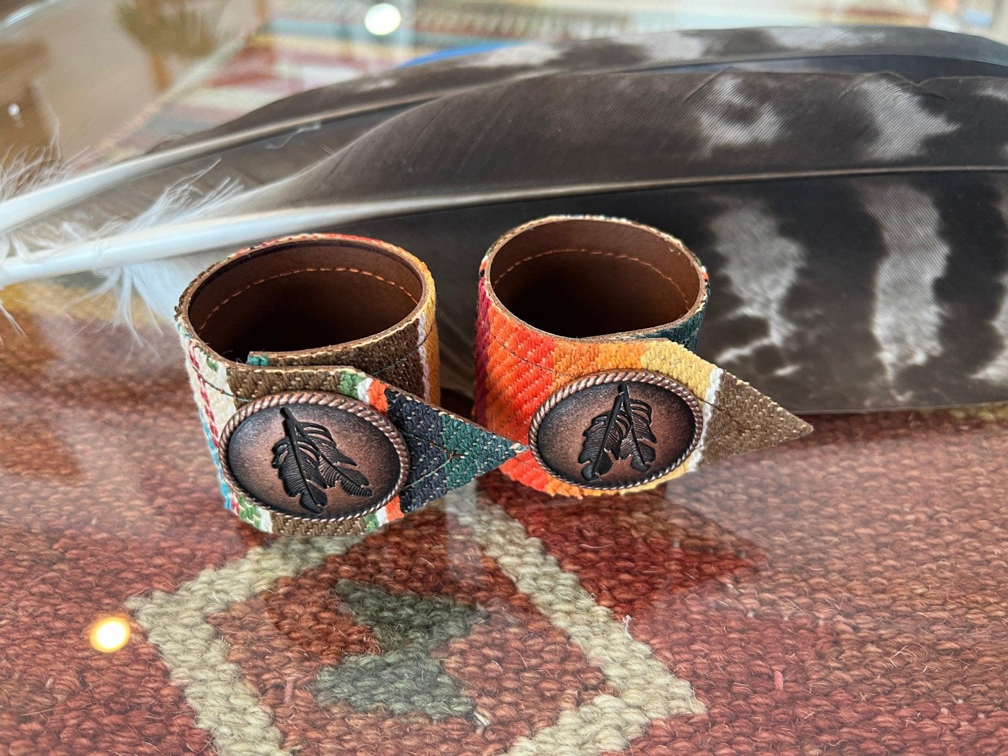 Feather Sunset Serape Napkin Rings | Your Western Decor