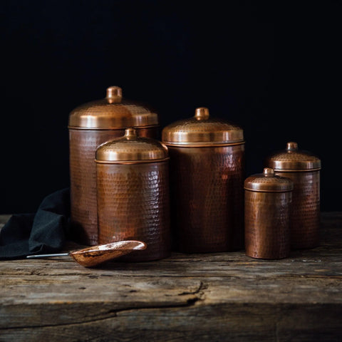 Copper Kitchen Canisters Individual Sizes | Your Western Decor