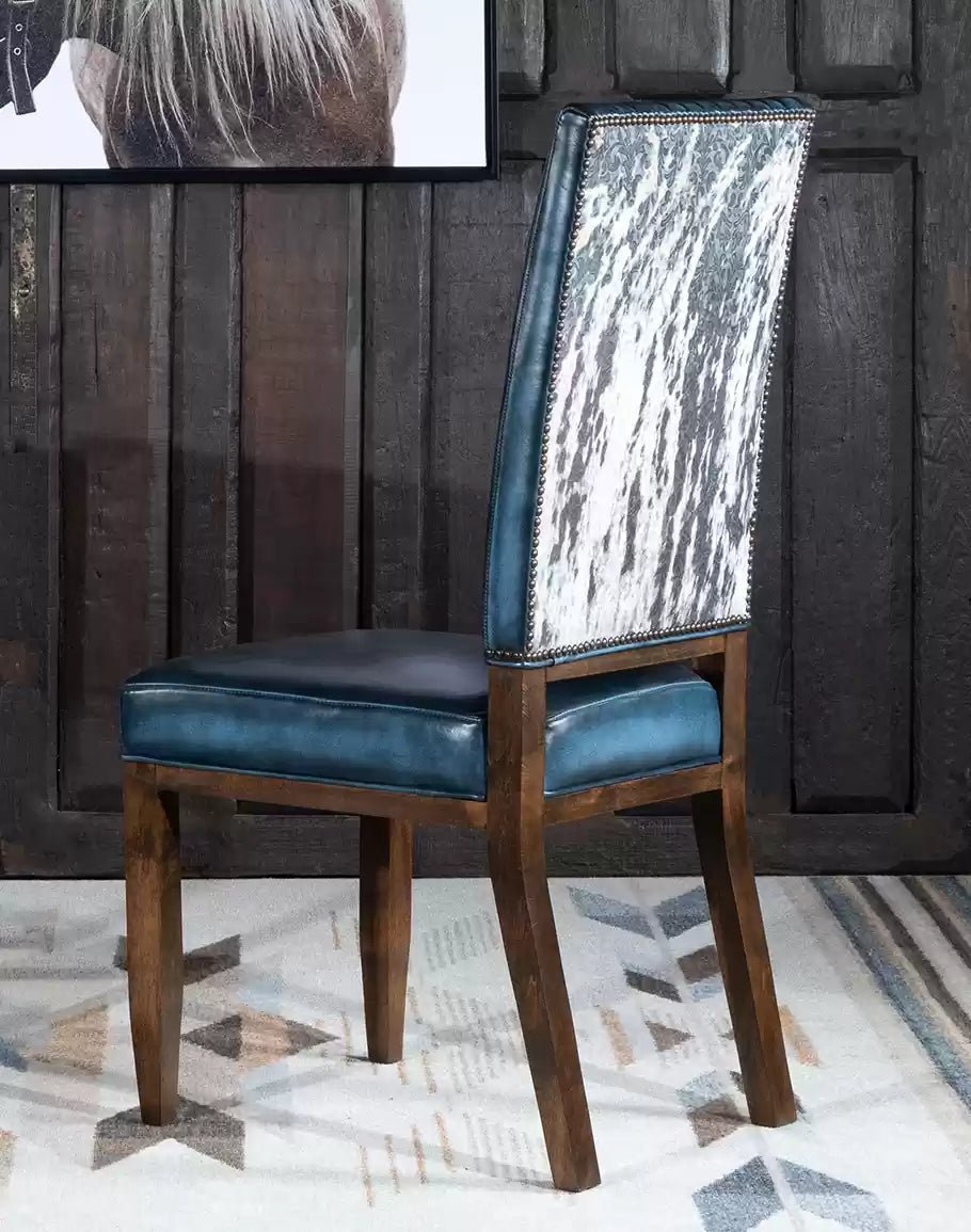 Luxury Blue Leather Dining Chairs | Your Western Decor
