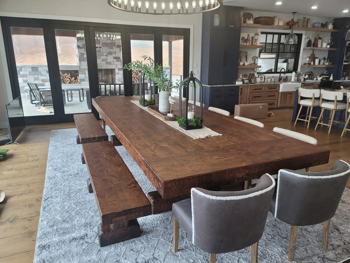 Knotty Alder Wood Rustic Dining Table | Your Western Decor