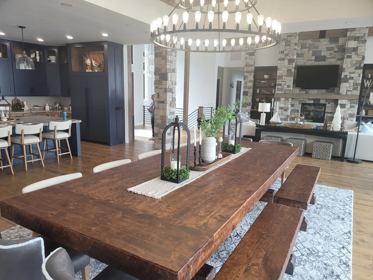 Knotty Alder Wood Rustic Dining Table | Your Western Decor
