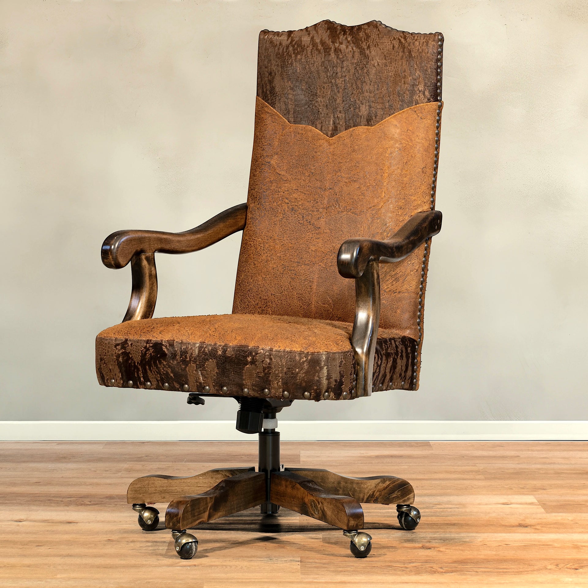 Western Cowhide Leather Office Chairs | Your Western Decor