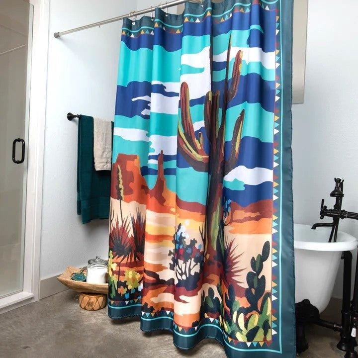 Saguaro Desert Shower Curtain | Southwest Bath | Your Western Decor