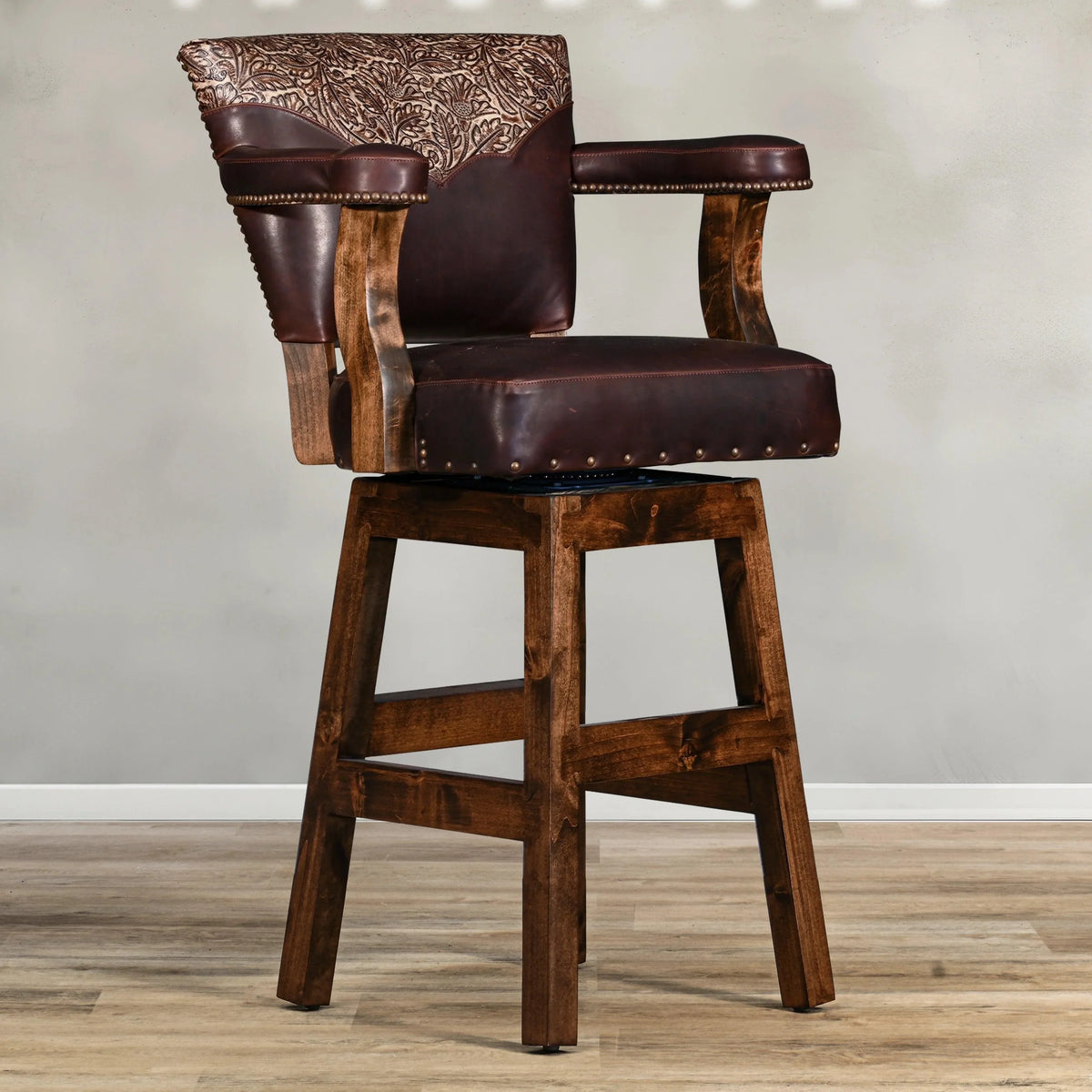 Autumn Western Leather Bar Stool | Your Western Decor