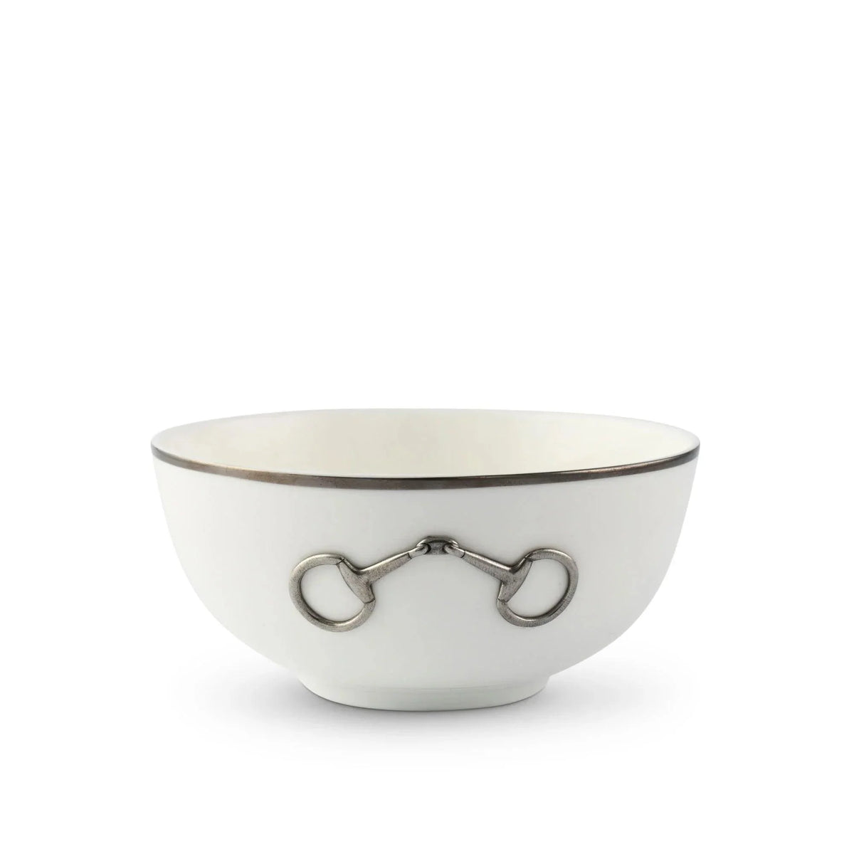Snaffle Bit Platinum Cereal Bowl | Your Western Decor