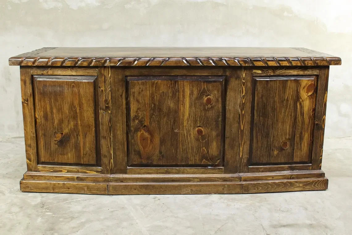 Paneled Executive Western Desk | Rustic Executive Desk – Your Western Decor