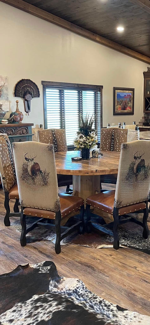 Leather & Axis Hide Side Chair | Your Western Decor