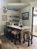 Axis Deer Hide Upholstered Bar Stools | Your Western Decor