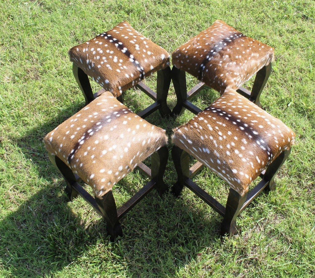 Axis Deer Hide Upholstered Bar Stools | Your Western Decor