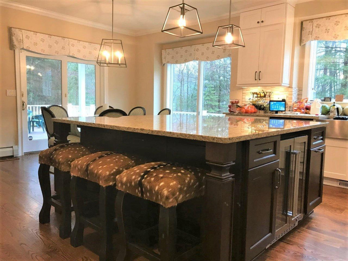 Axis Deer Hide Upholstered Bar Stools | Your Western Decor