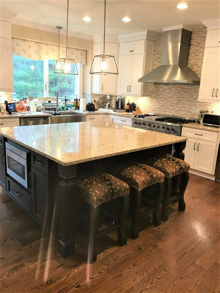 Axis Deer Hide Upholstered Bar Stools | Your Western Decor