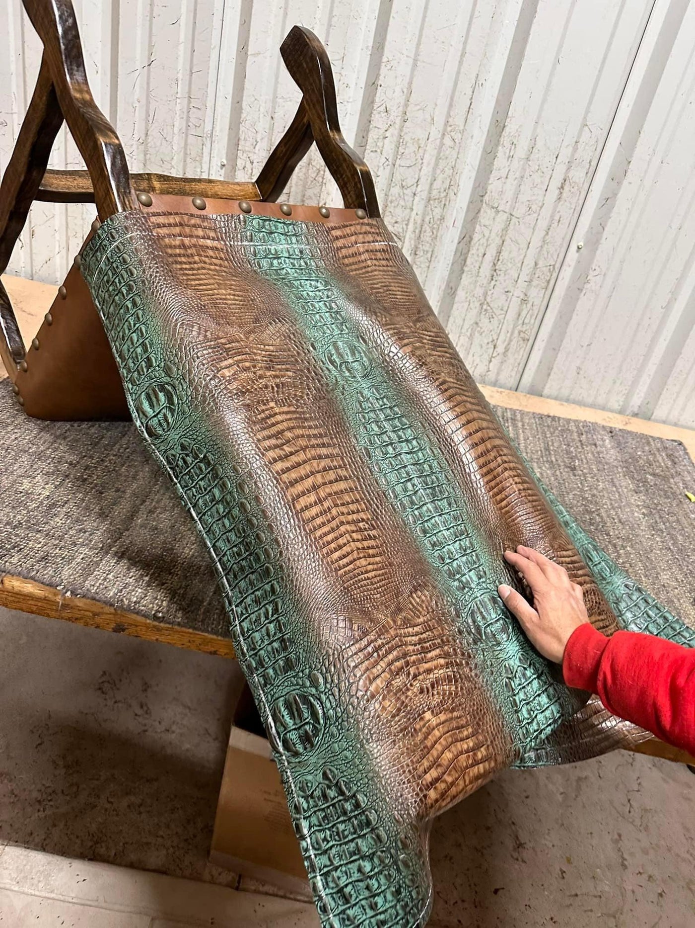 Bayou Croc Embossed Leather Dining Chair - USA Made – Your Western Decor