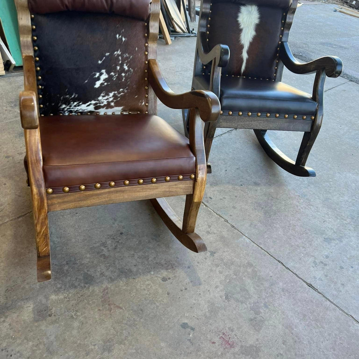 Cattle Baron Rocking Chair | Western Cowhide Furniture – Your Western Decor