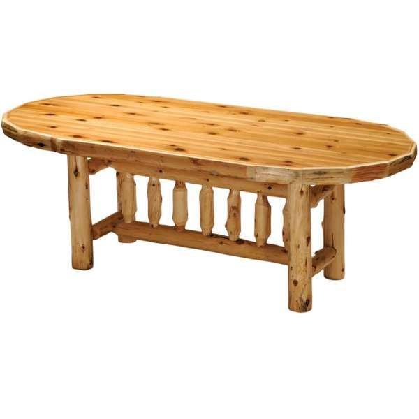 Oval Cedar Log Dining Table | USA Made Rustic Dining Furniture – Your ...