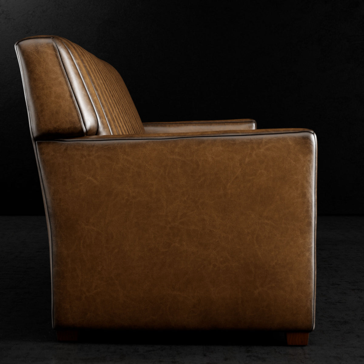 Leather Channel-Stitched Sofa | Classic Western Luxury – Your Western Decor