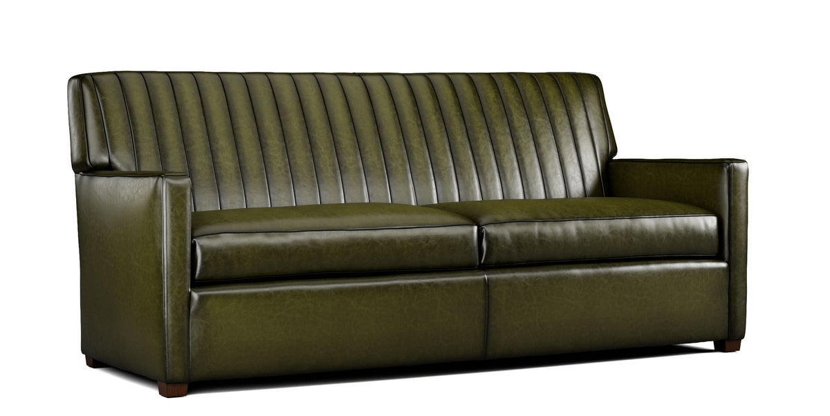 Leather Channel-Stitched Sofa | Classic Western Luxury – Your Western Decor