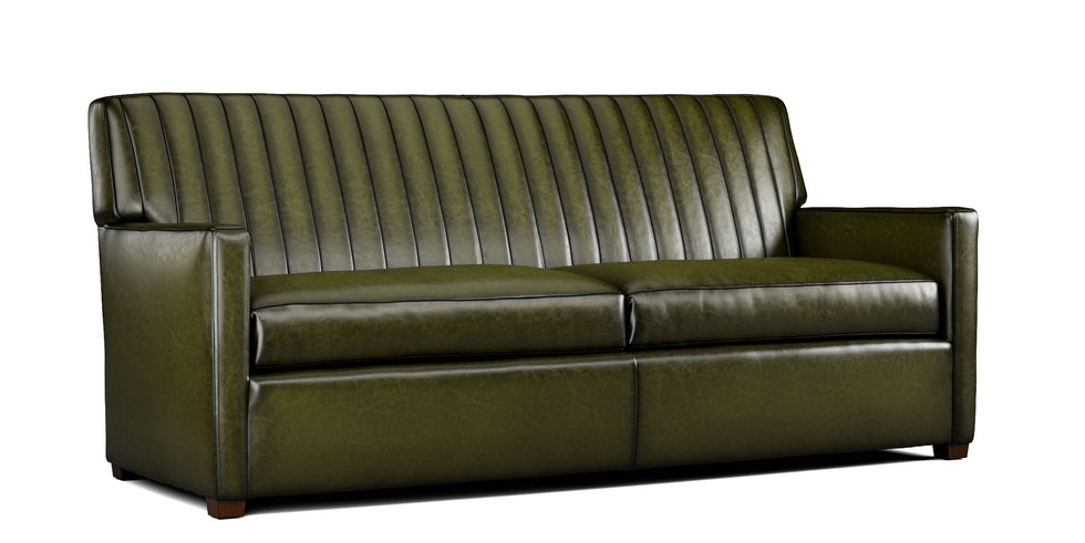 Leather Channel-Stitched Sofa | Classic Western Luxury – Your Western Decor