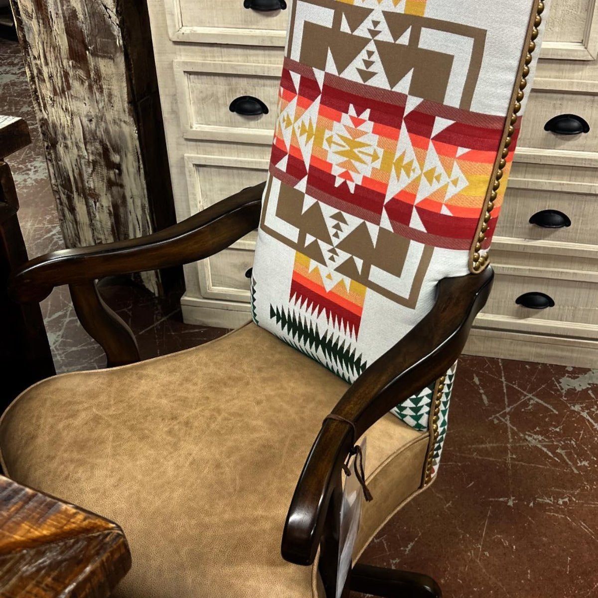 Chief Joseph & Leather Office Chair | Your Western Decor