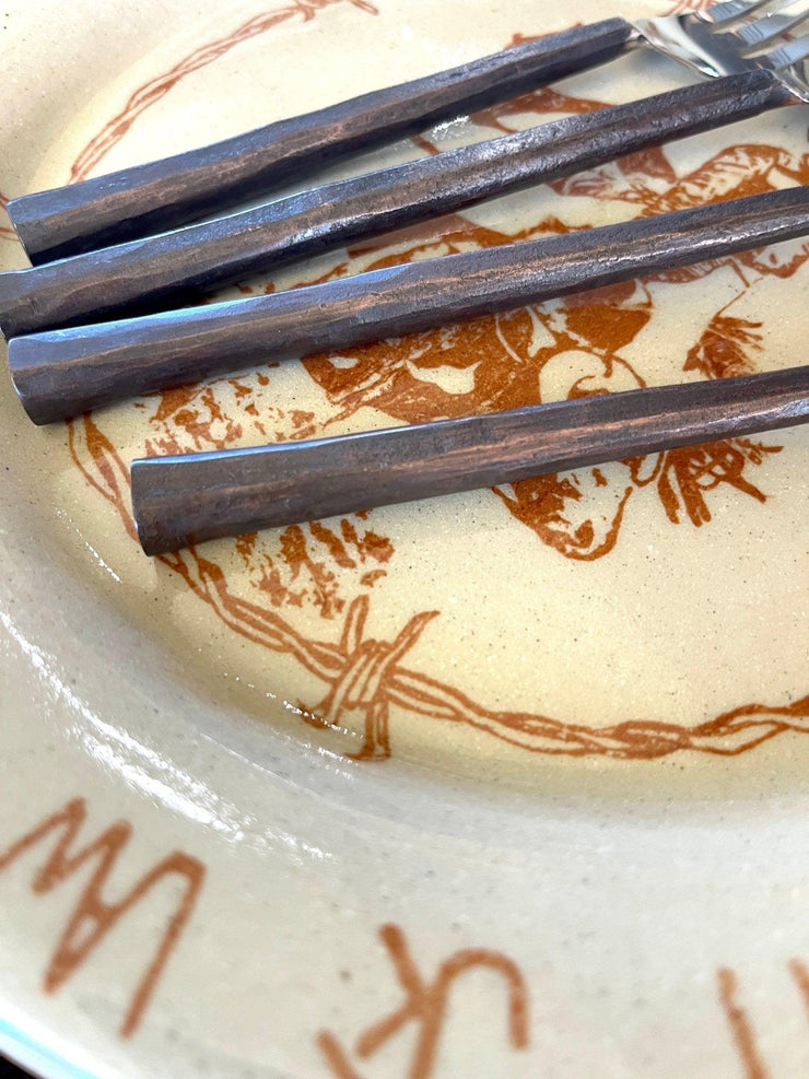 Hammered Copper Handled Flatware | Your Western Decor