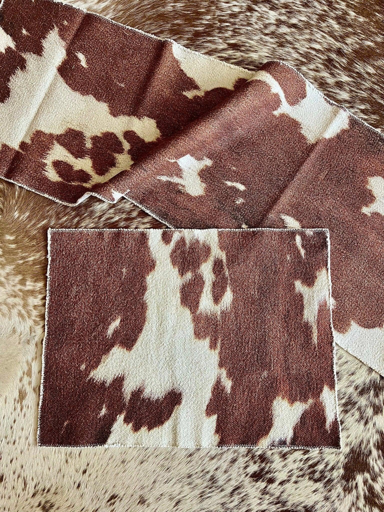 Cowhide Print Table Linens | Western Table Setting & Decor – Your ...
