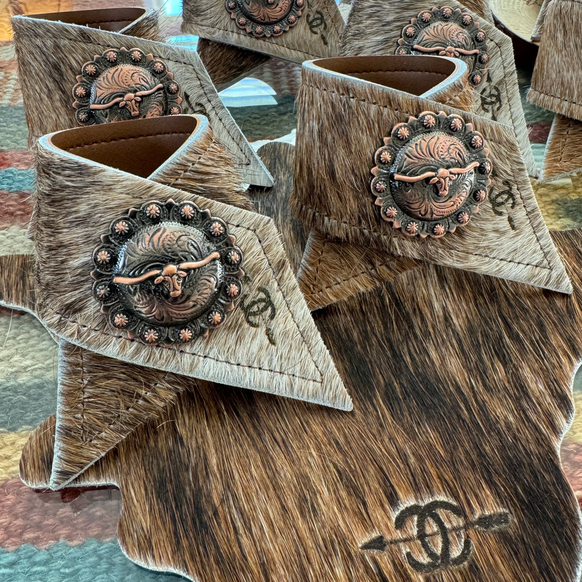 Custom Branded Cowhide Napkin Rings | Your Western Decor