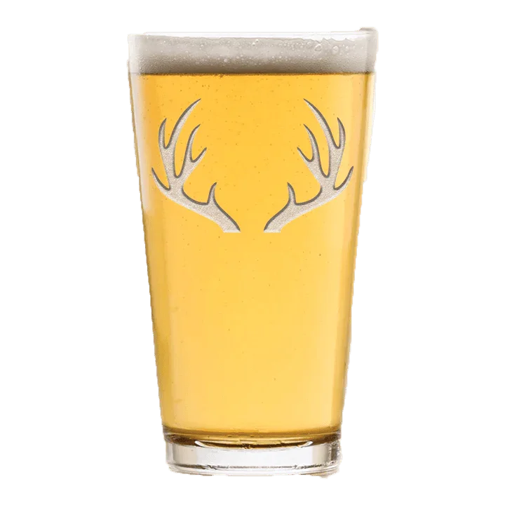 Antlers Sand Carved Pint Glasses | High-End Bar Glassware – Your ...
