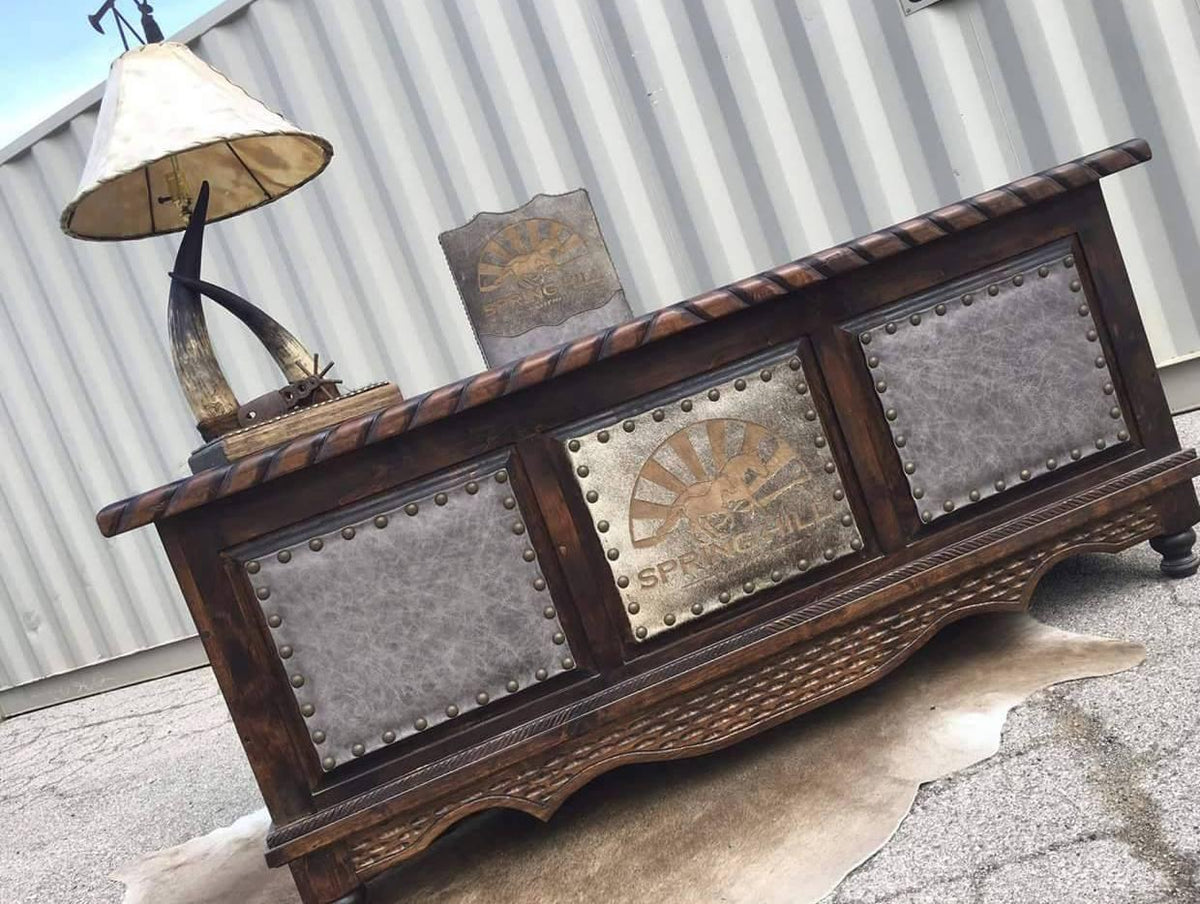Executive Western Upholstered Desk | Your Western Décor – Your Western ...