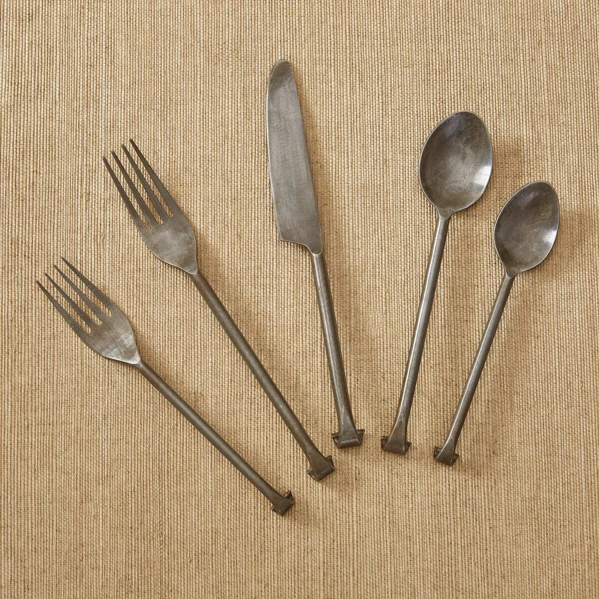 Rustic Forged Iron Flatware Set | Your Western Decor