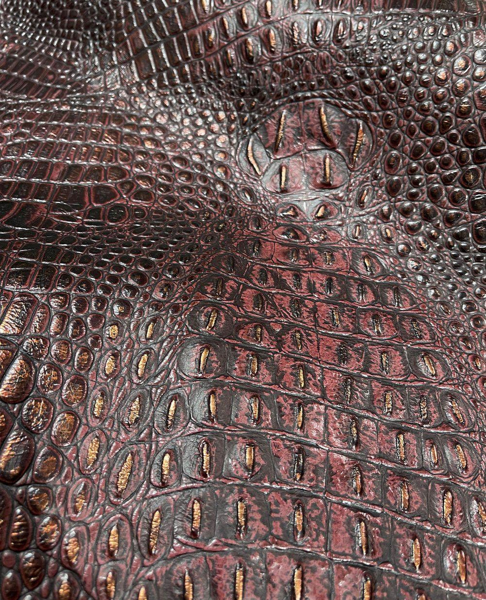 Gator Dark Scarlett Embossed Leather | Your Western Decor