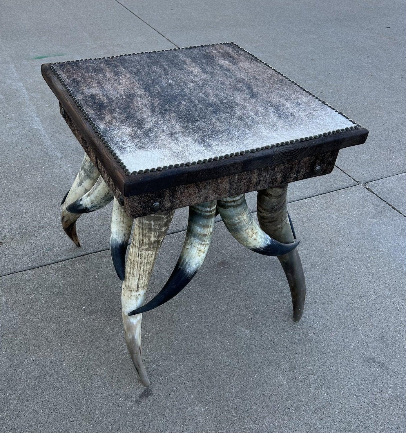 Square Cowhide & Horn Side Tables | Your Western Decor