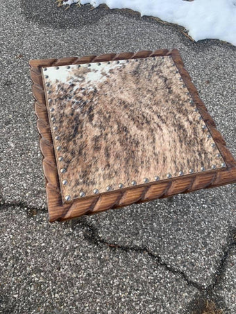 Square Cowhide & Horn Side Tables | Your Western Decor