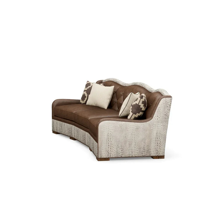 Ivory Croc Curved Leather Sofa | Luxury Western Furniture – Your ...
