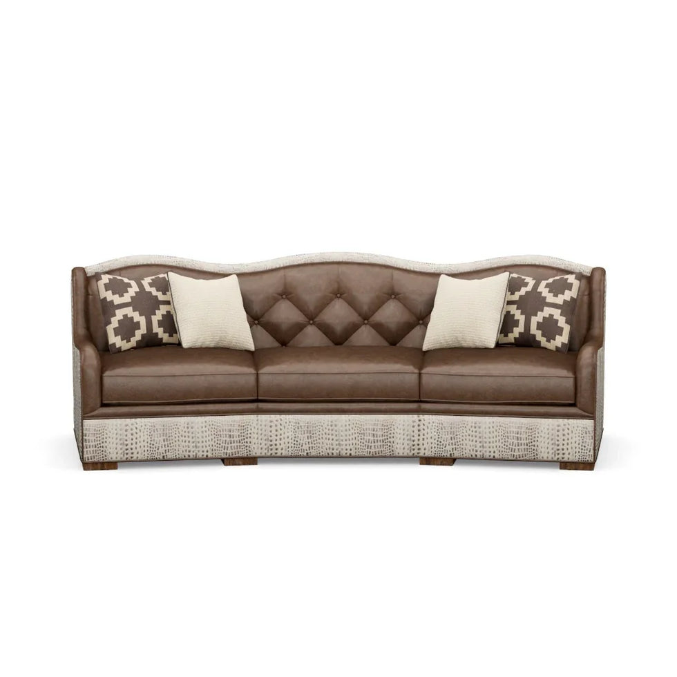 Ivory Croc Curved Leather Sofa | Luxury Western Furniture – Your ...
