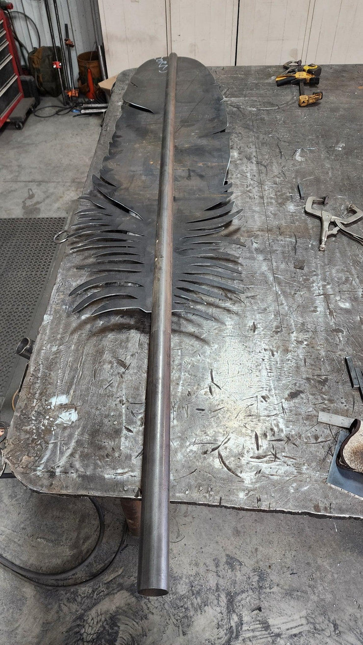 Standing Iron Feather Outdoor Feature | Your Western Decor