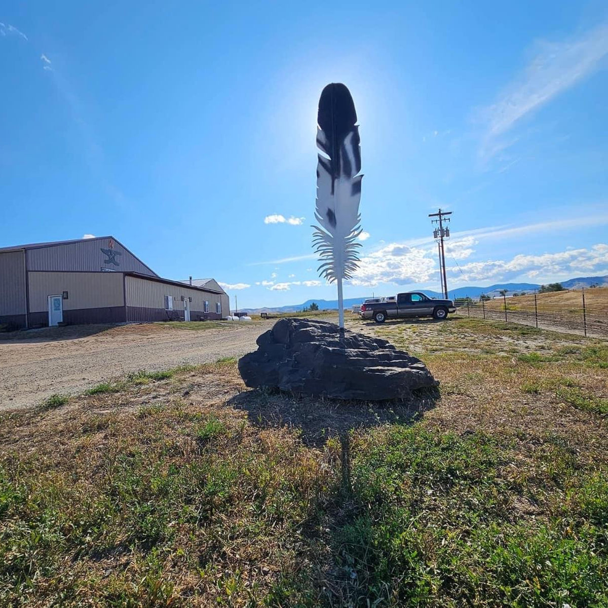 Standing Iron Feather Outdoor Feature | Your Western Decor