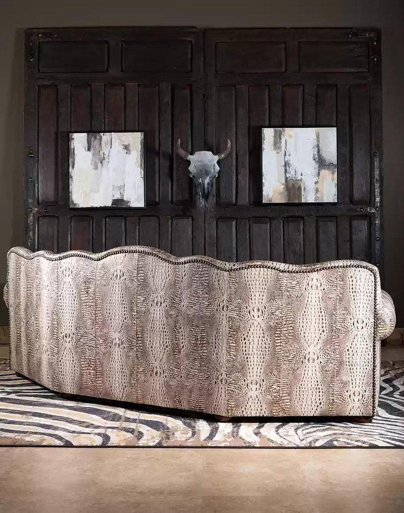 Ivory Croc Curved Leather Sofa | Luxury Western Furniture – Your ...