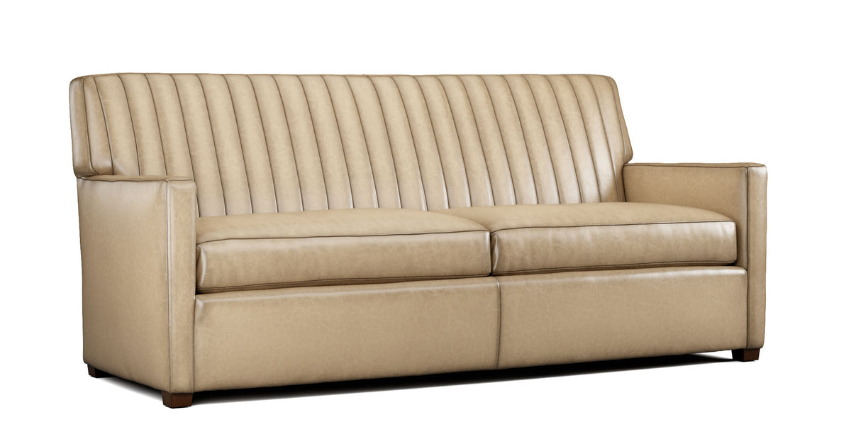 Leather Channel-Stitched Sofa | Classic Western Luxury – Your Western Decor