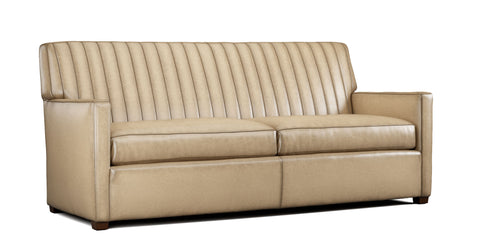 Leather Channel-Stitched Sofa | Classic Western Luxury – Your Western Decor