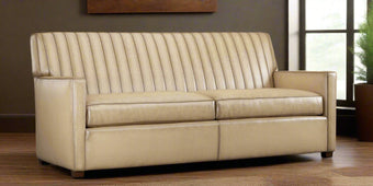 Leather Channel-Stitched Sofa | Classic Western Luxury – Your Western Decor