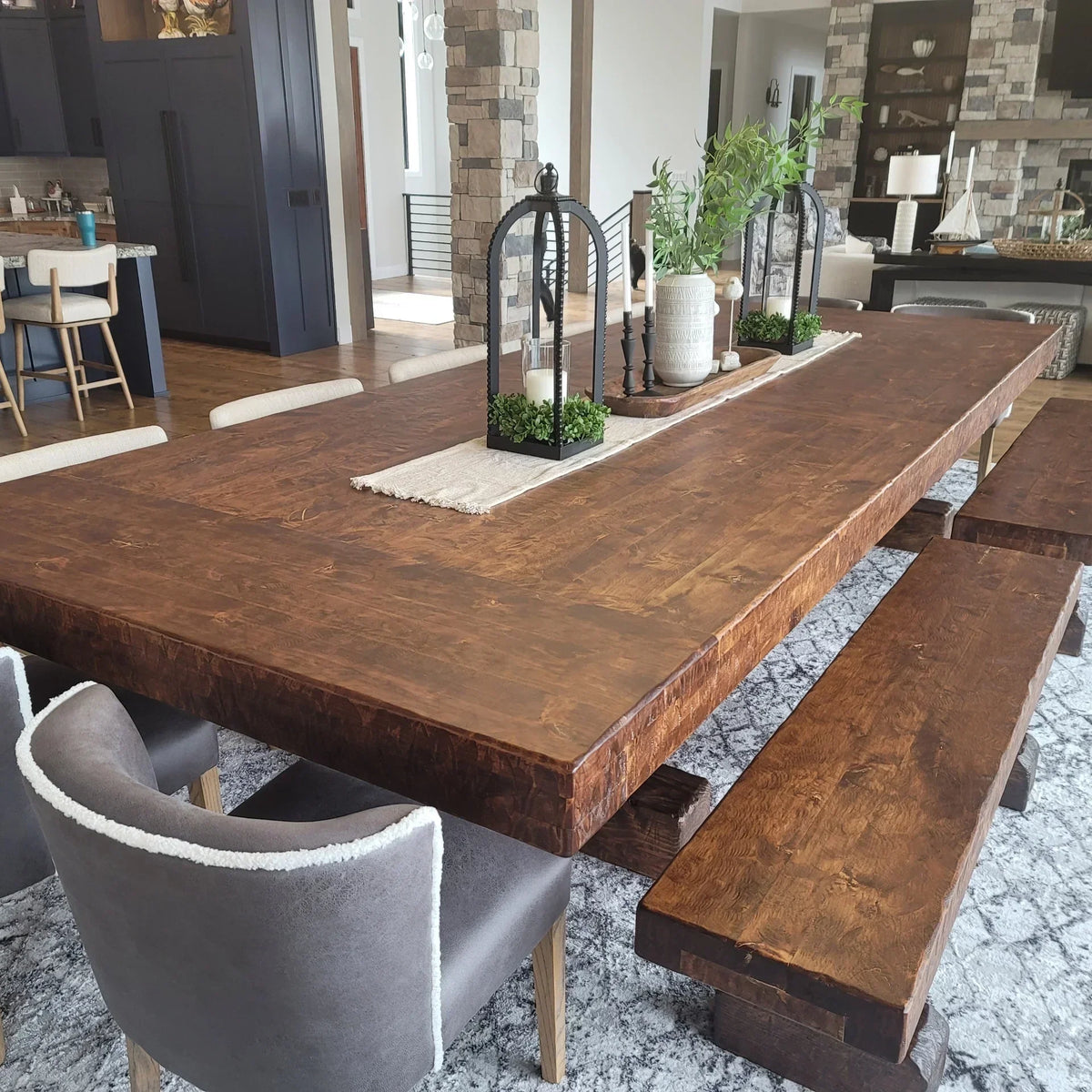 Knotty Alder Wood Rustic Dining Table | Your Western Decor