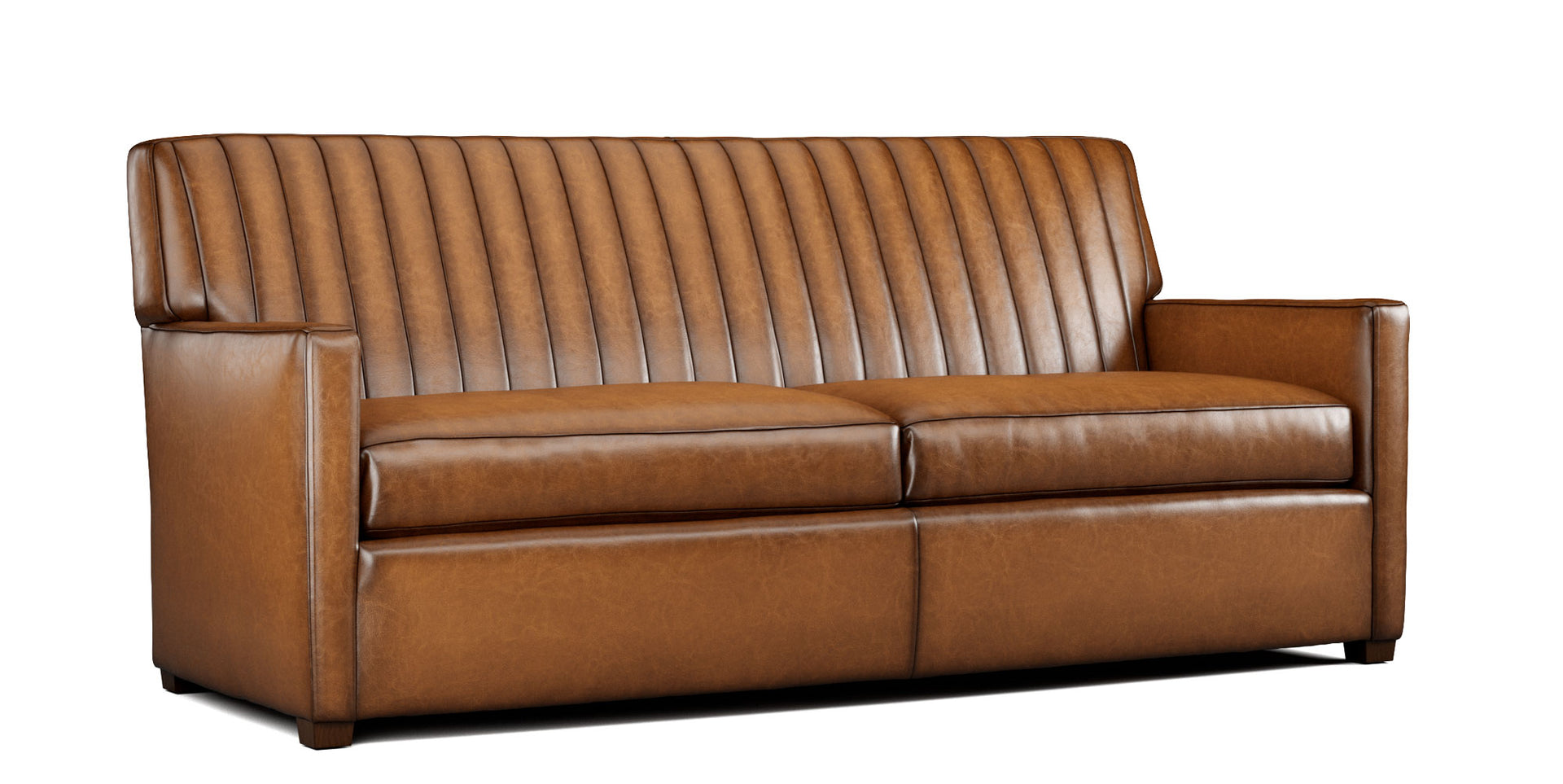 Leather Channel-Stitched Sofa | Classic Western Luxury – Your Western Decor
