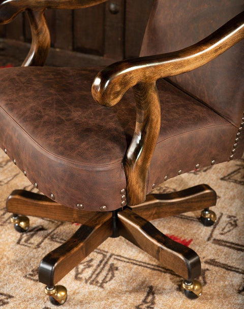 Leather & Axis Office Chair | Rustic Desk Chair | Western Decor – Your ...