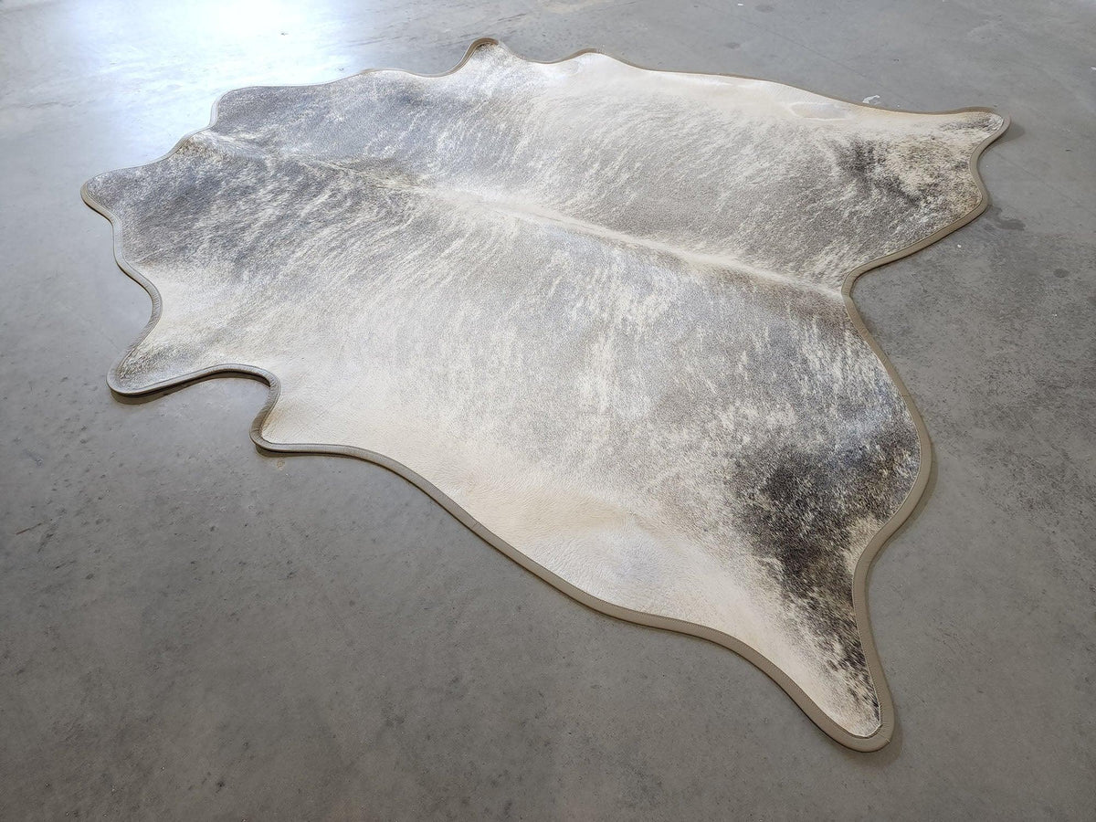 Light Brindle Cowhide w/ Leather Trim | Your Western Decor